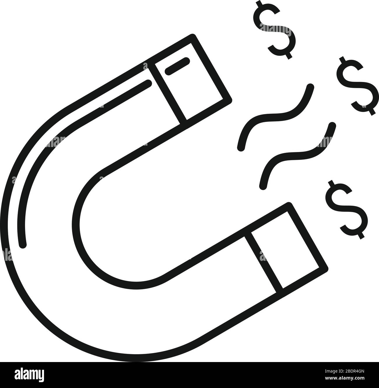 Startup money magnet icon. Outline startup money magnet vector icon for ...