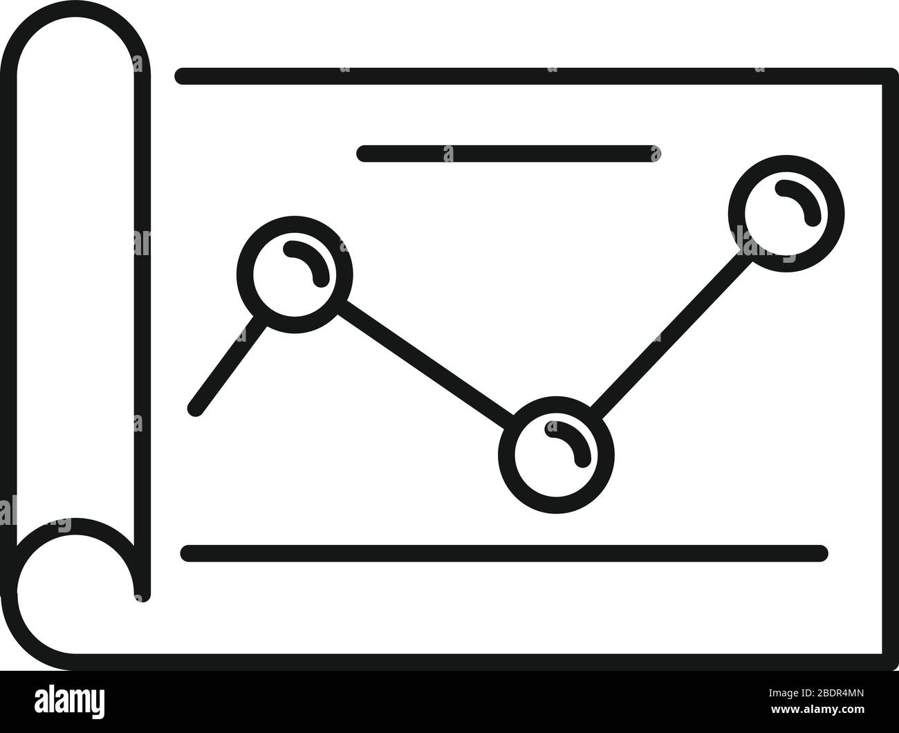 Paper point graph icon. Outline paper point graph vector icon for web ...