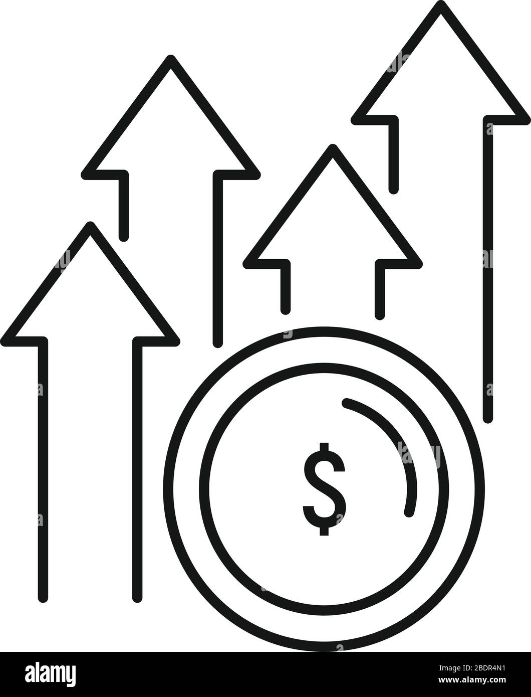 Grow up money startup icon. Outline grow up money startup vector icon ...