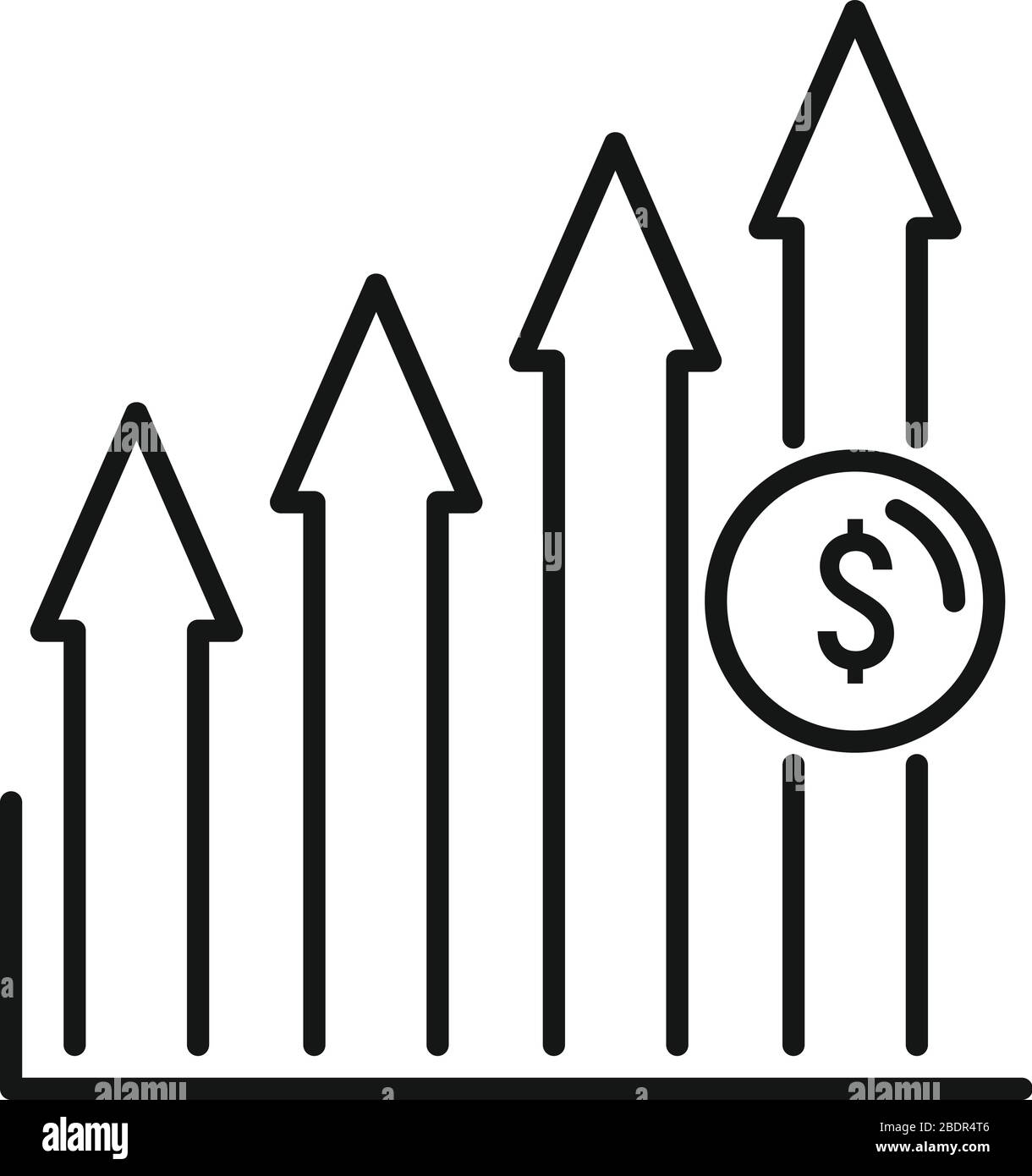 Startup finance graph icon. Outline startup finance graph vector icon ...