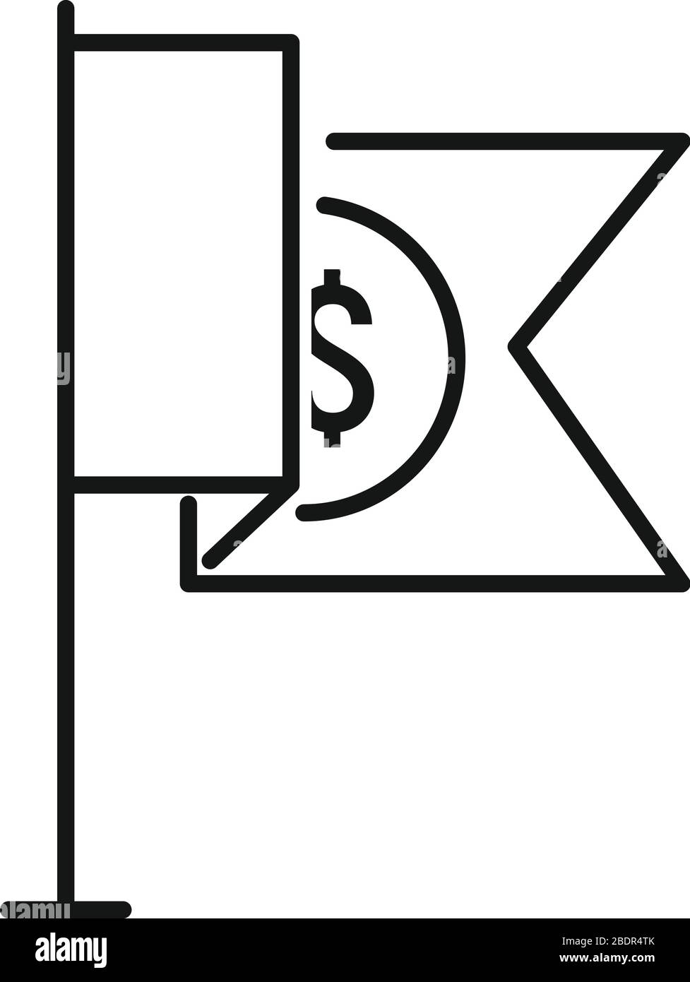 Startup money flag icon. Outline startup money flag vector icon for web ...