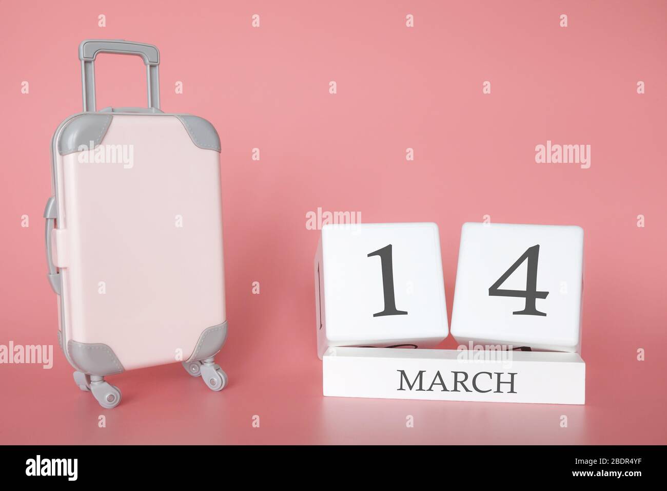 March 14, time for a spring holiday or travel, vacation calendar Stock ...