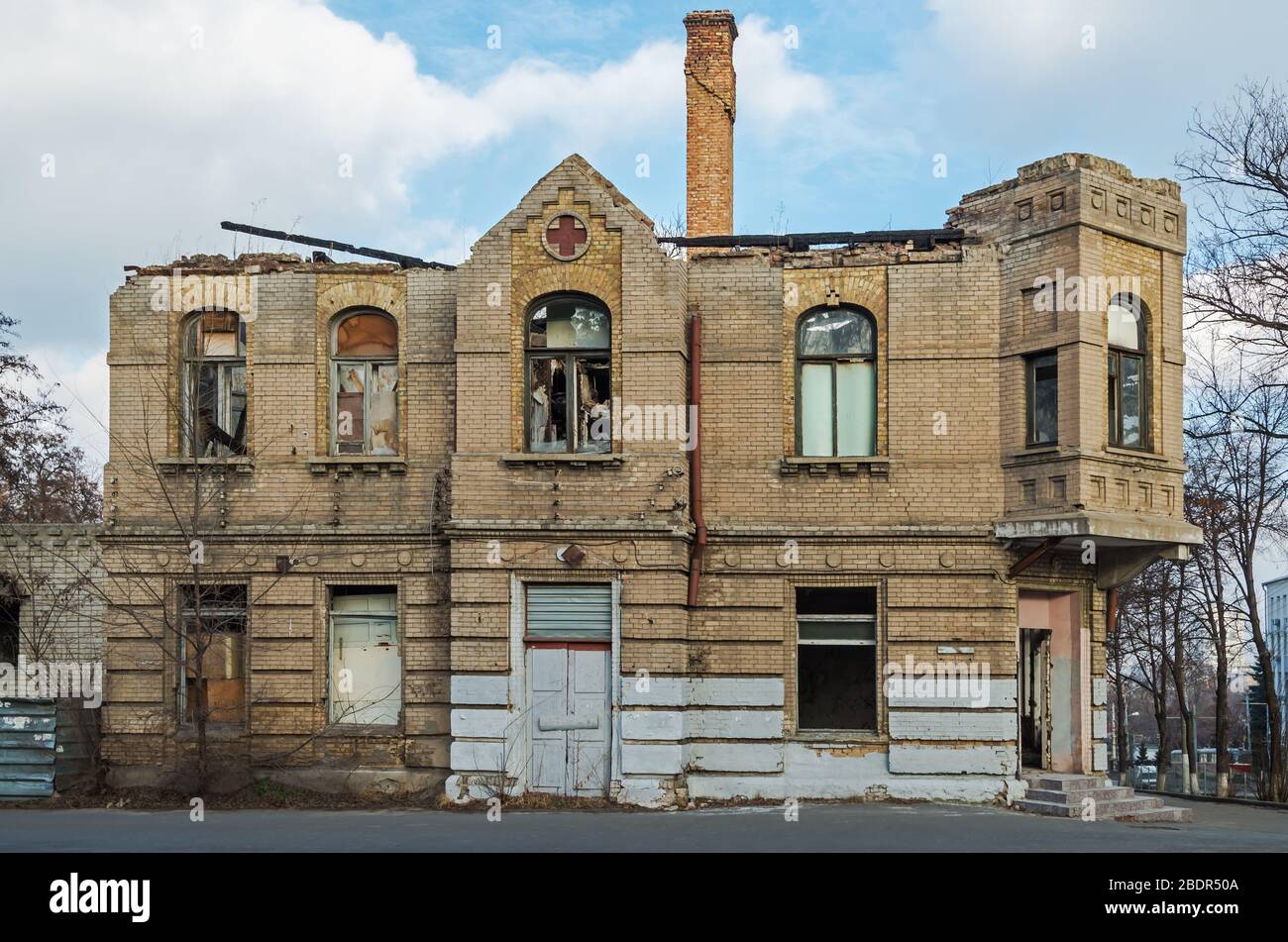 Ruins historic building of the late 19th century city zemstvo hospital ...