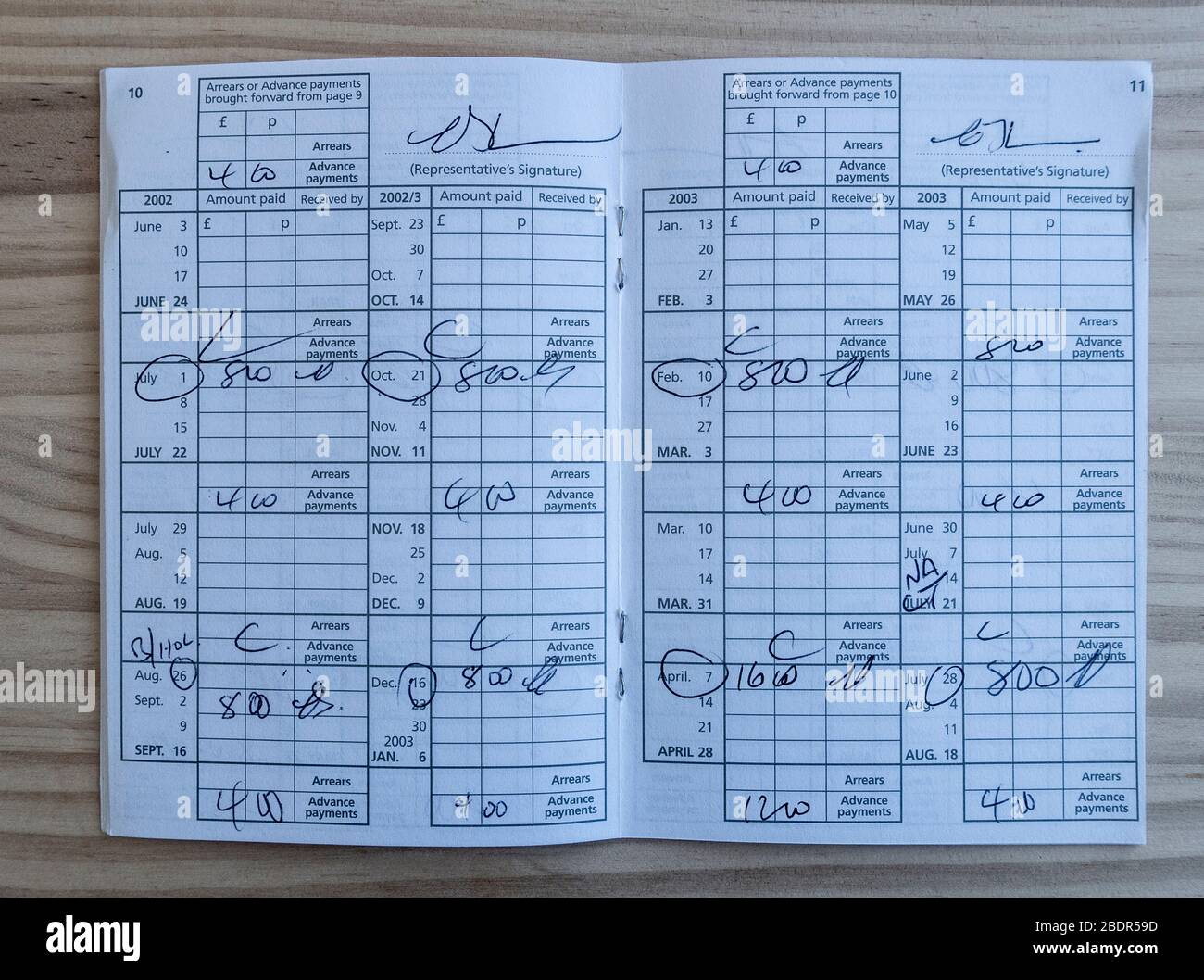 Prudential life insurance payment book. UK Stock Photo - Alamy