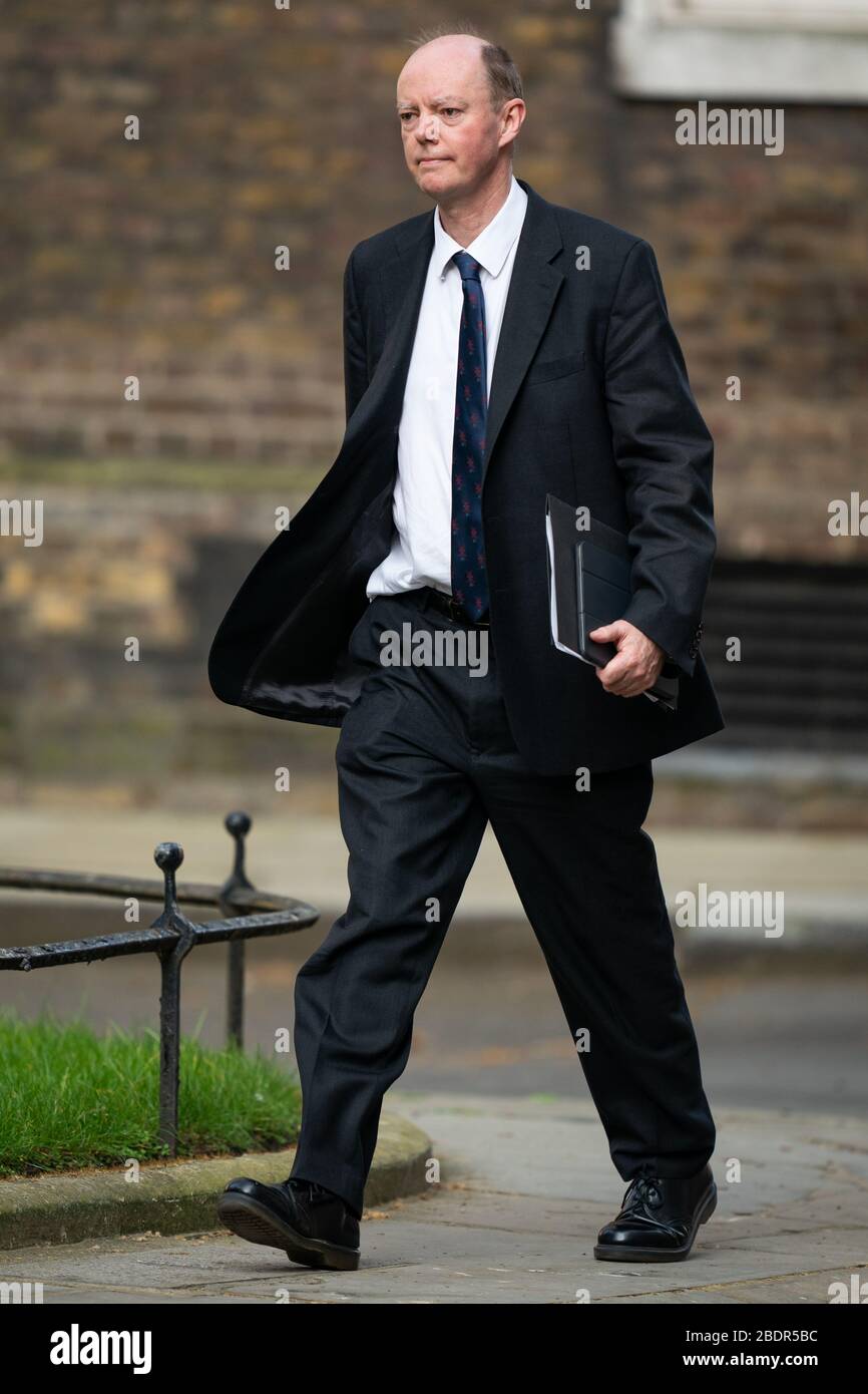 Chief Medical Officer Professor Chris Whitty arrives at Downing Street ...