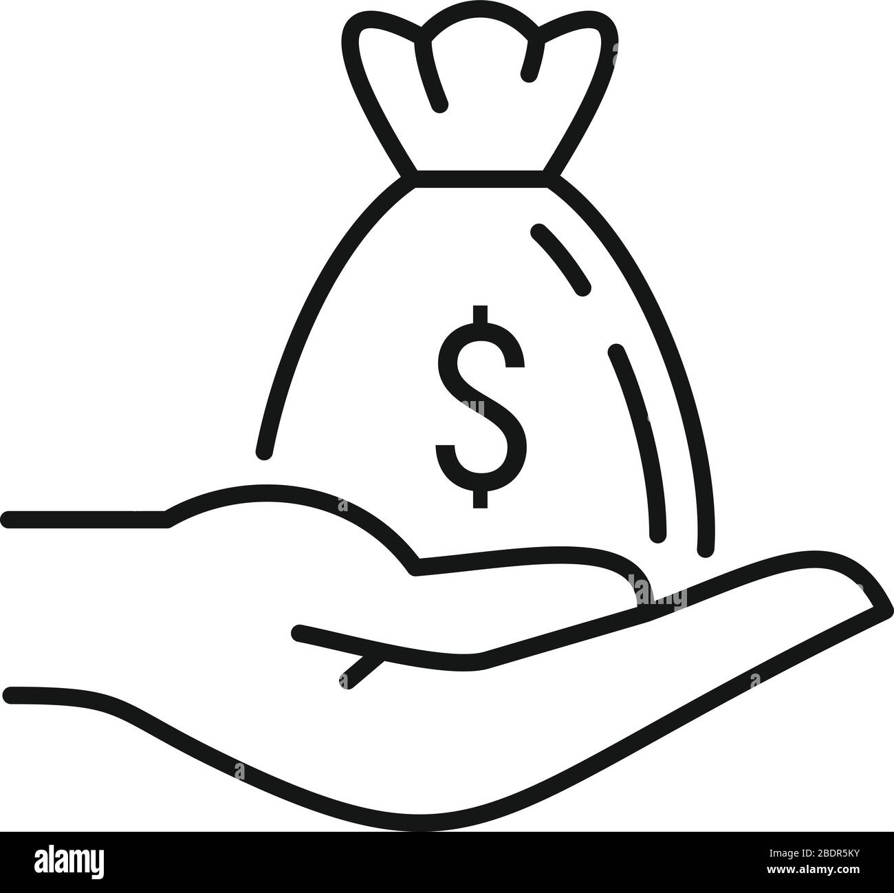 Keep money bag icon. Outline keep money bag vector icon for web design ...