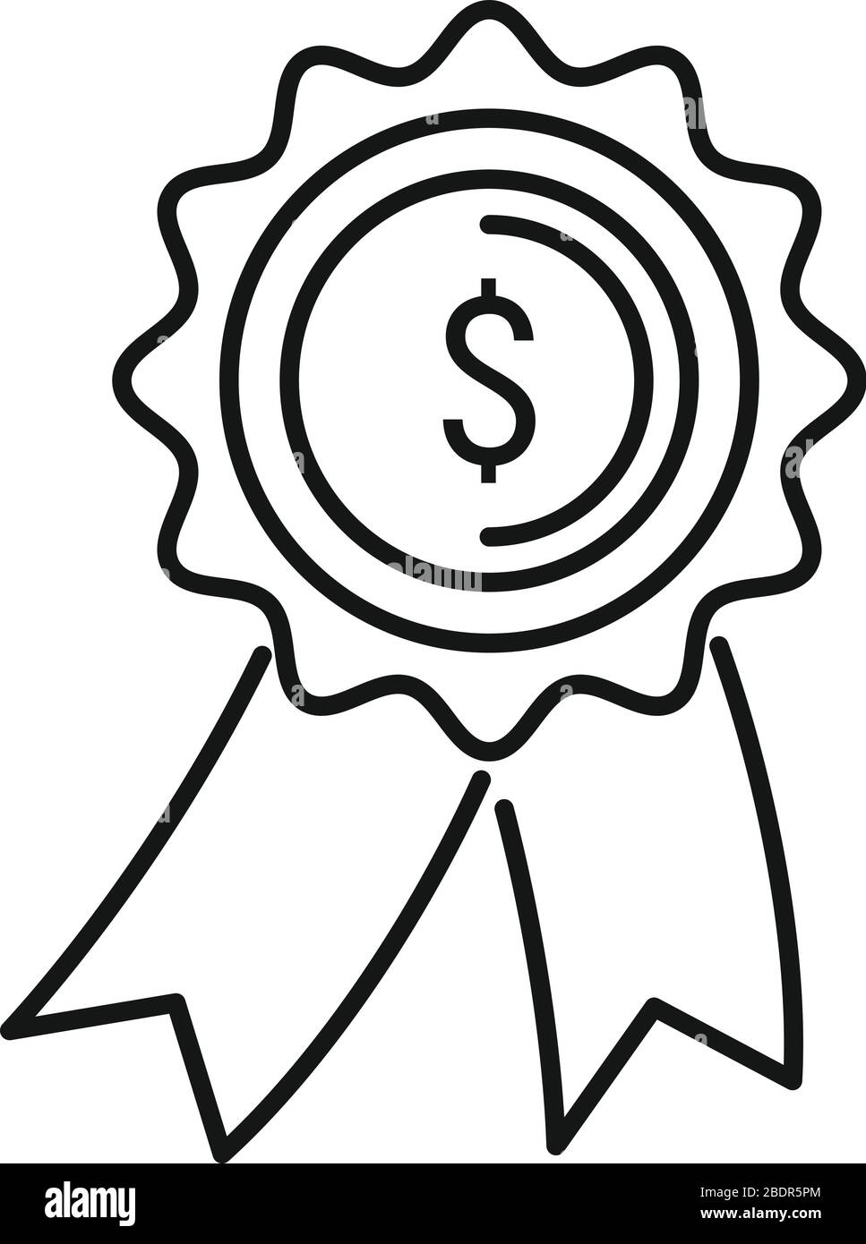 Money startup emblem icon. Outline money startup emblem vector icon for ...