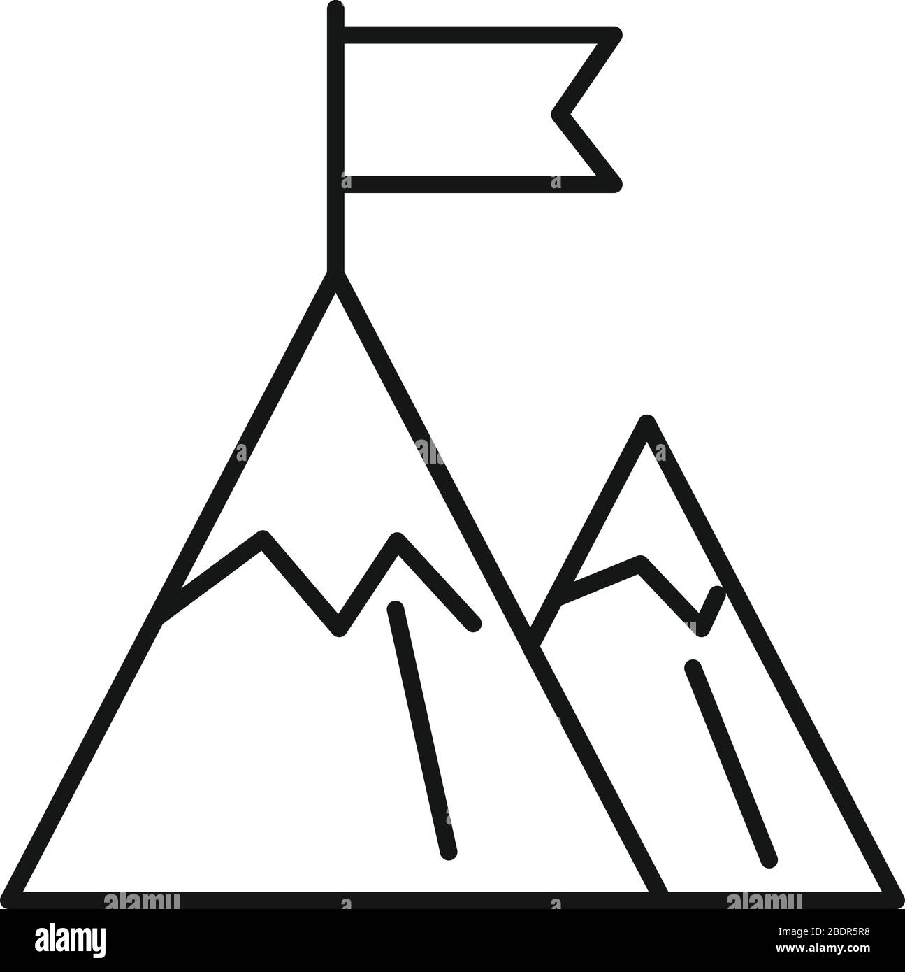 Startup mountain target icon. Outline startup mountain target vector ...