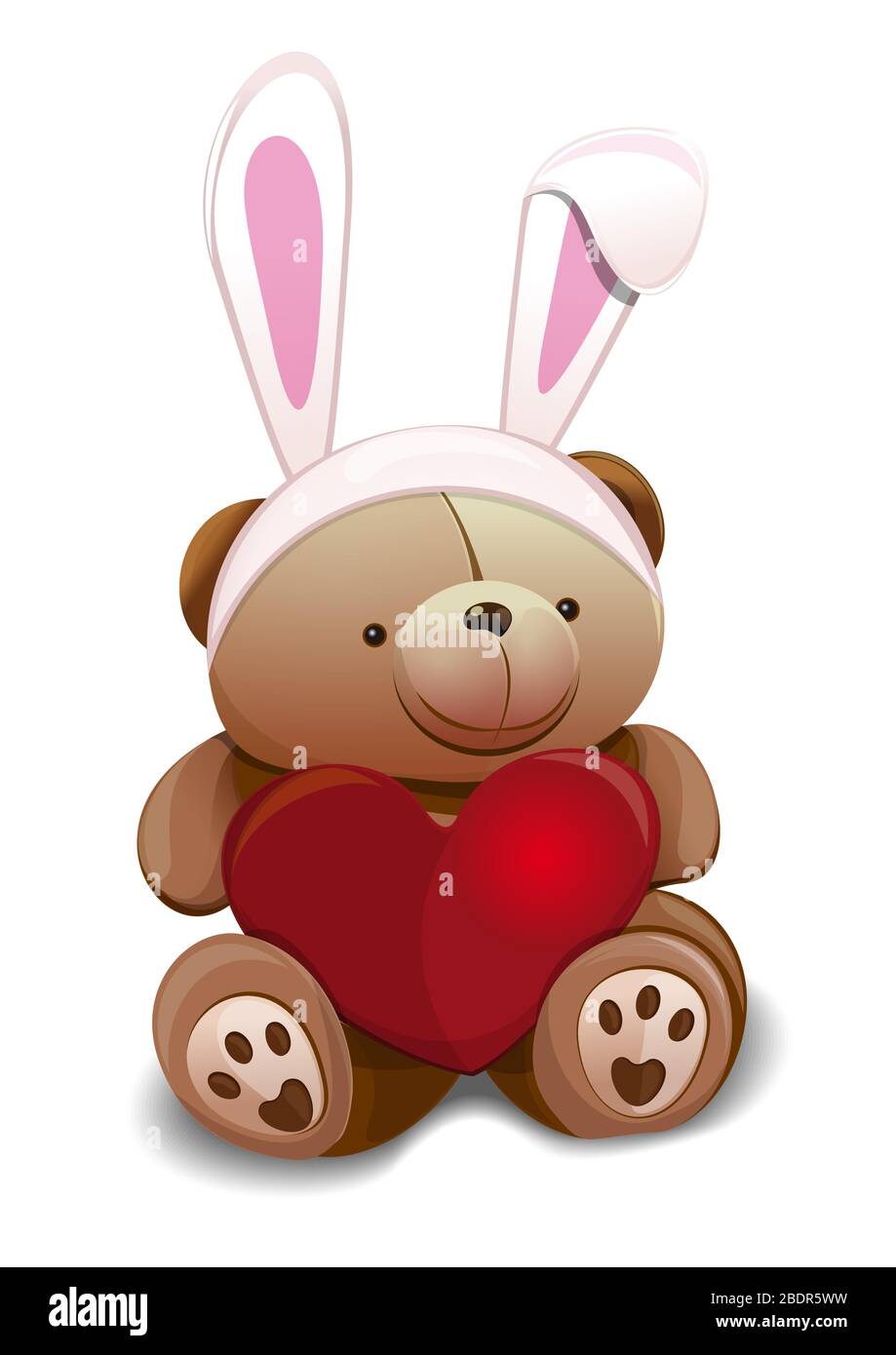 Teddy bear with false rabbit ears. Vector icon Stock Vector Image & Art ...