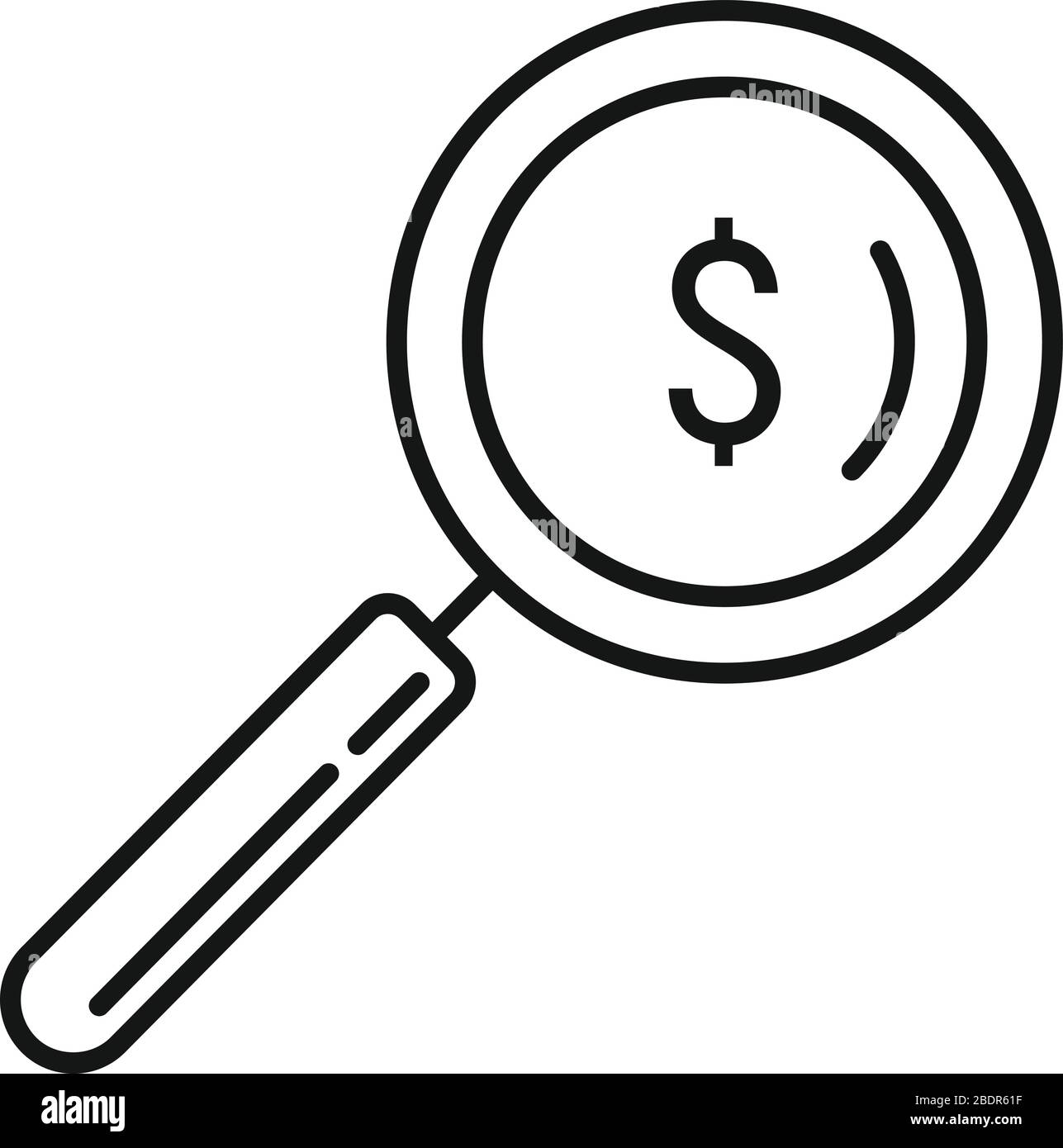Money magnifier icon. Outline money magnifier vector icon for web ...