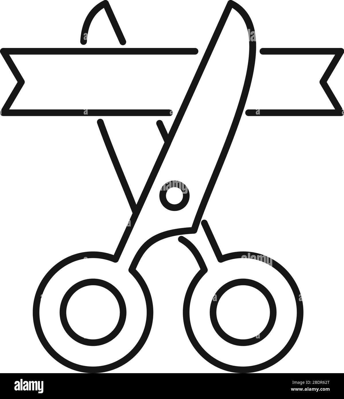 Startup open cut ribbon icon. Outline startup open cut ribbon vector ...