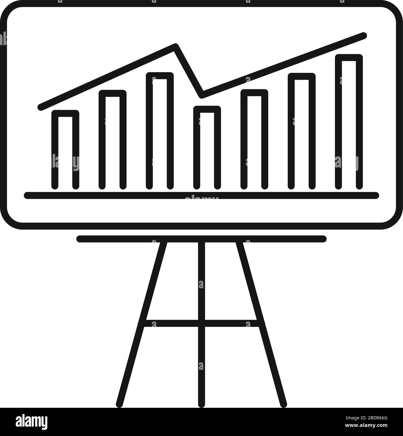 Startup grow chart icon. Outline startup grow chart vector icon for web ...