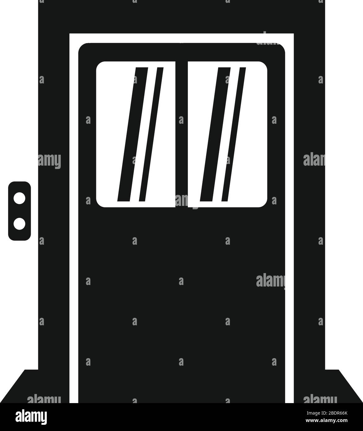 Hallway elevator icon. Simple illustration of hallway elevator vector ...