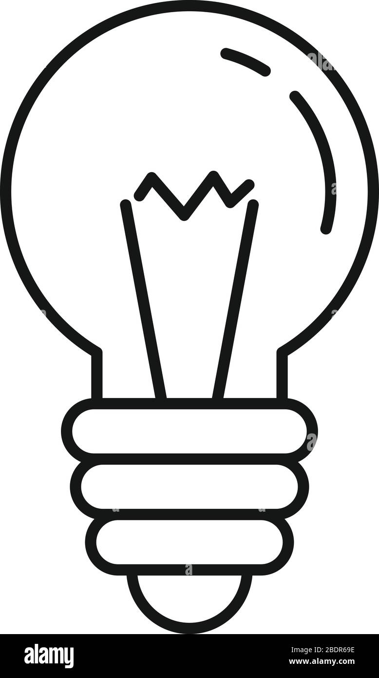 Retro light bulb icon. Outline retro light bulb vector icon for web ...