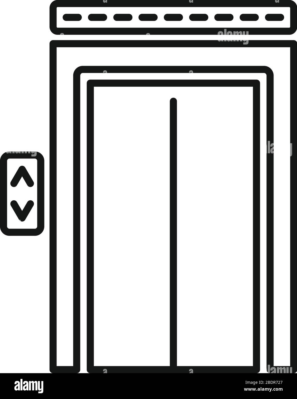 Broken elevator icon. Outline broken elevator vector icon for web ...