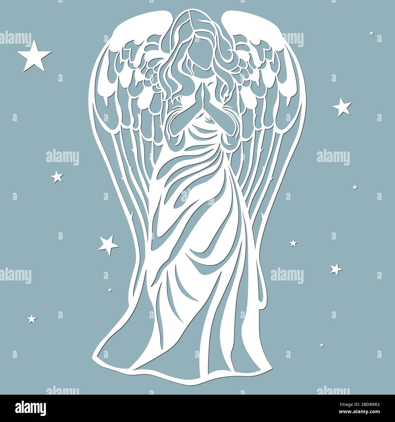 The icon, an angel pattern. Template for laser cutting and plotter ...