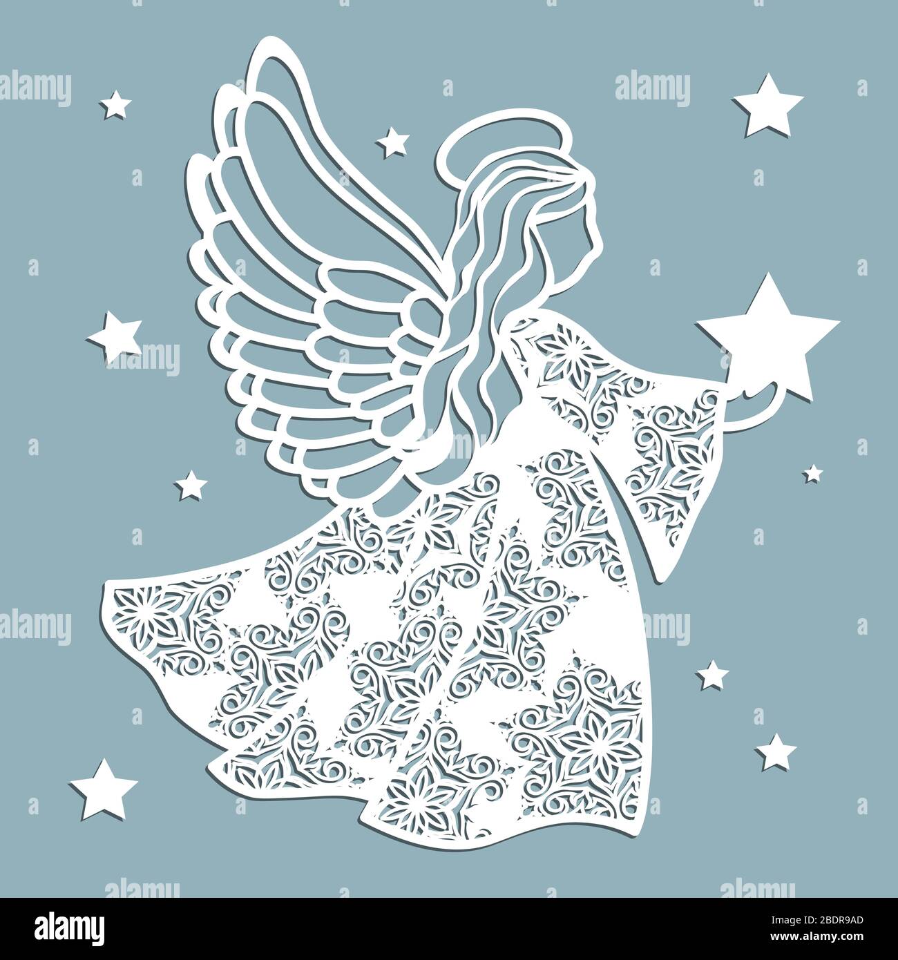 Angel Template Free Vectors | New Year's Card Angel Rabbit