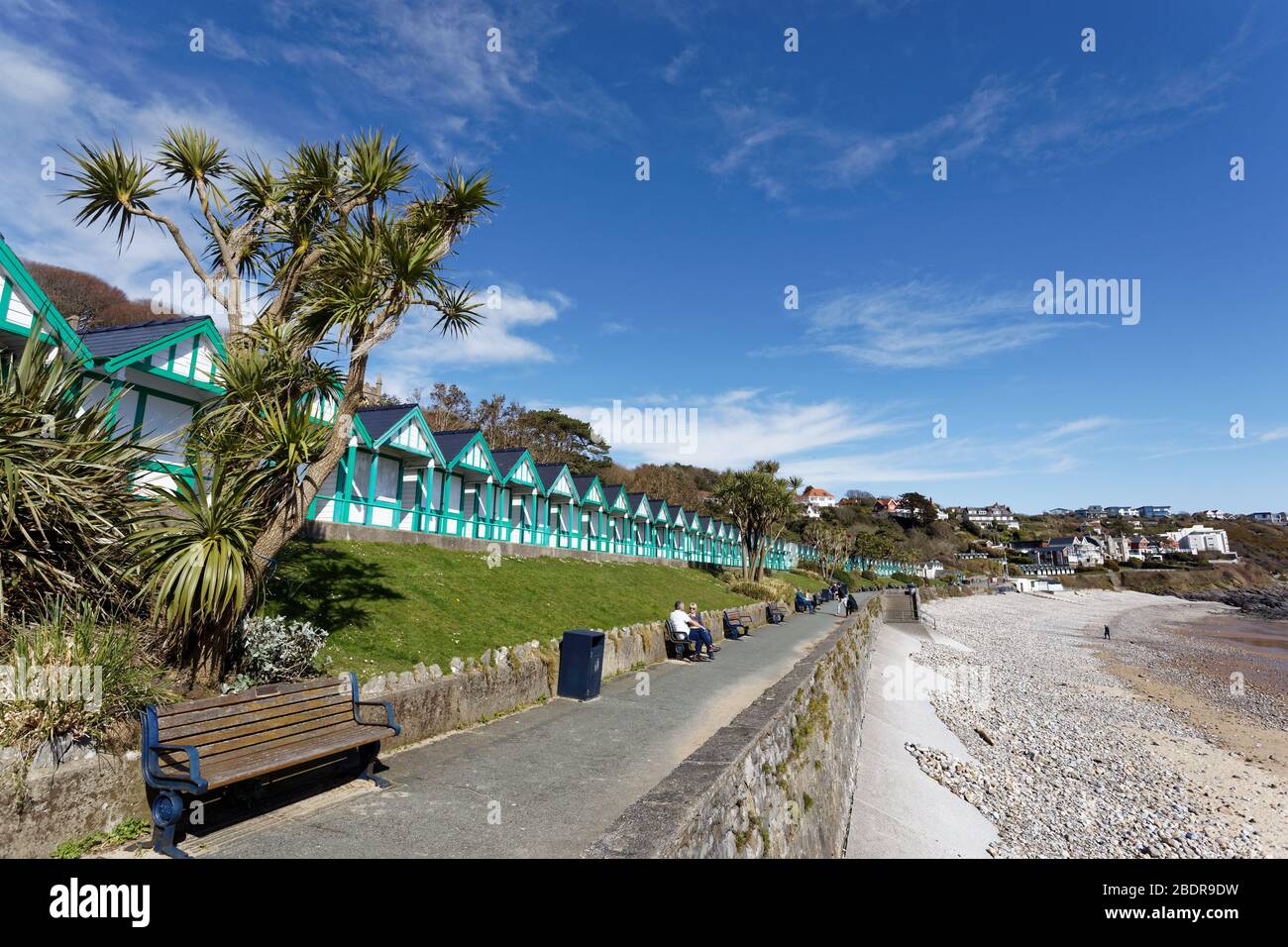 Pictured: Langland Bay near Swansea, Wales, UK. Sunday 22 March 2020 ...