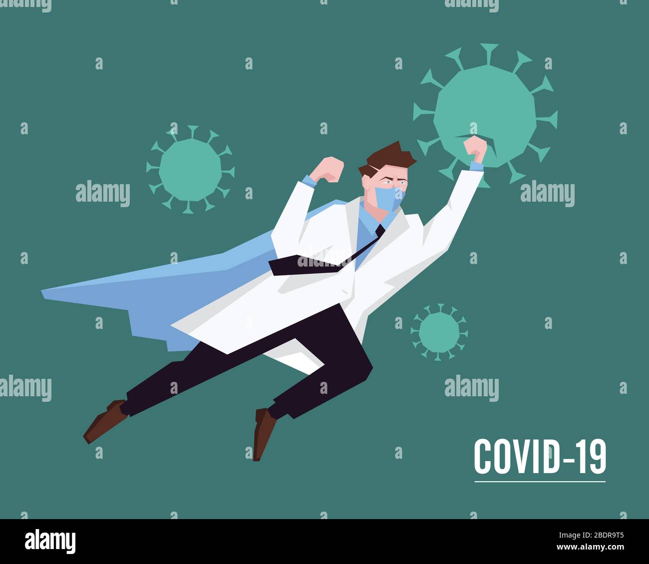 Doctor superhero working in hospital and fighting the coronavirus ...