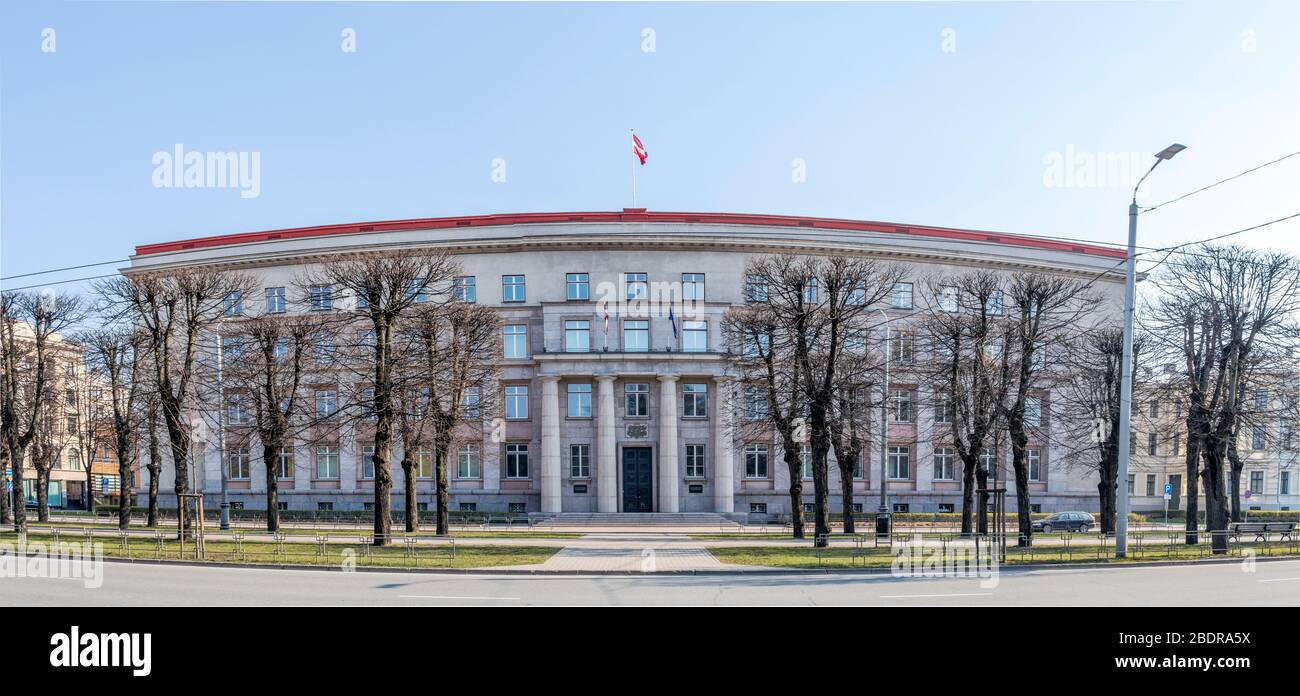 Governmental building exterior of the Cabinet of Ministers or Latvijas ...