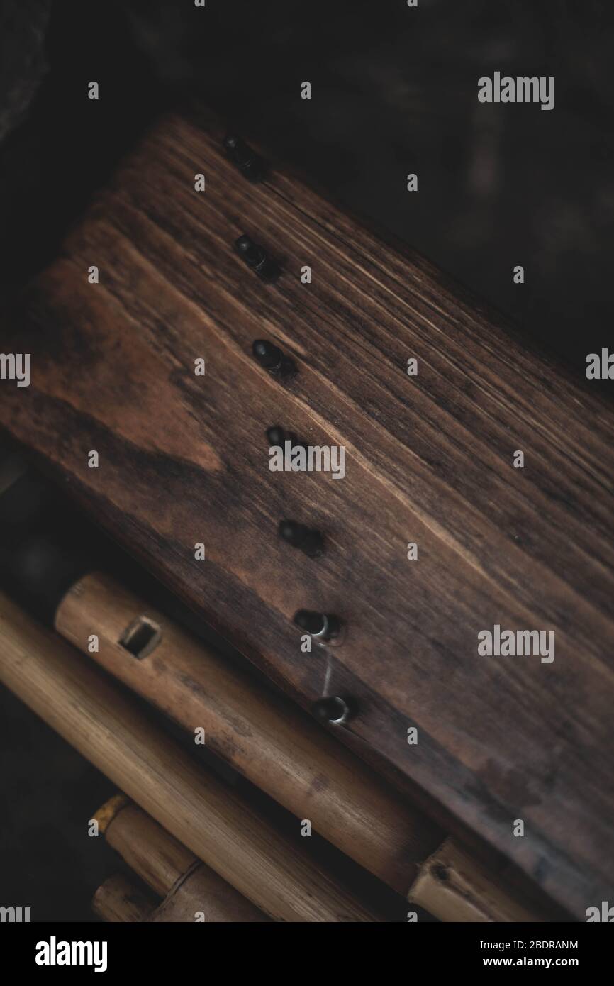 An old Russian musical instrument with strings Stock Photo - Alamy