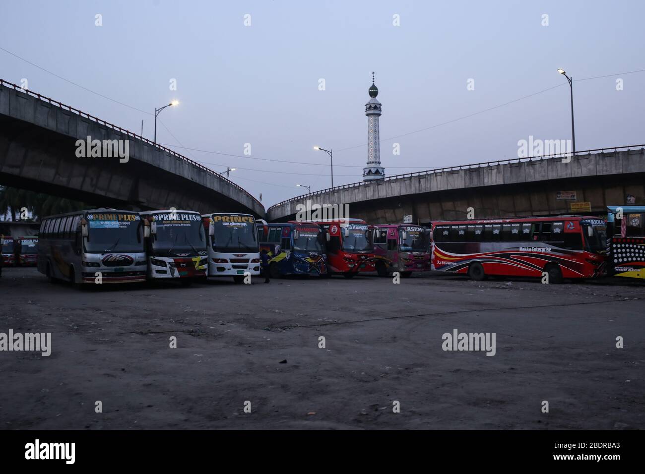 Dhaka, Bangladesh. 09th Apr, 2020. Sayedabad bus terminal, one of the ...