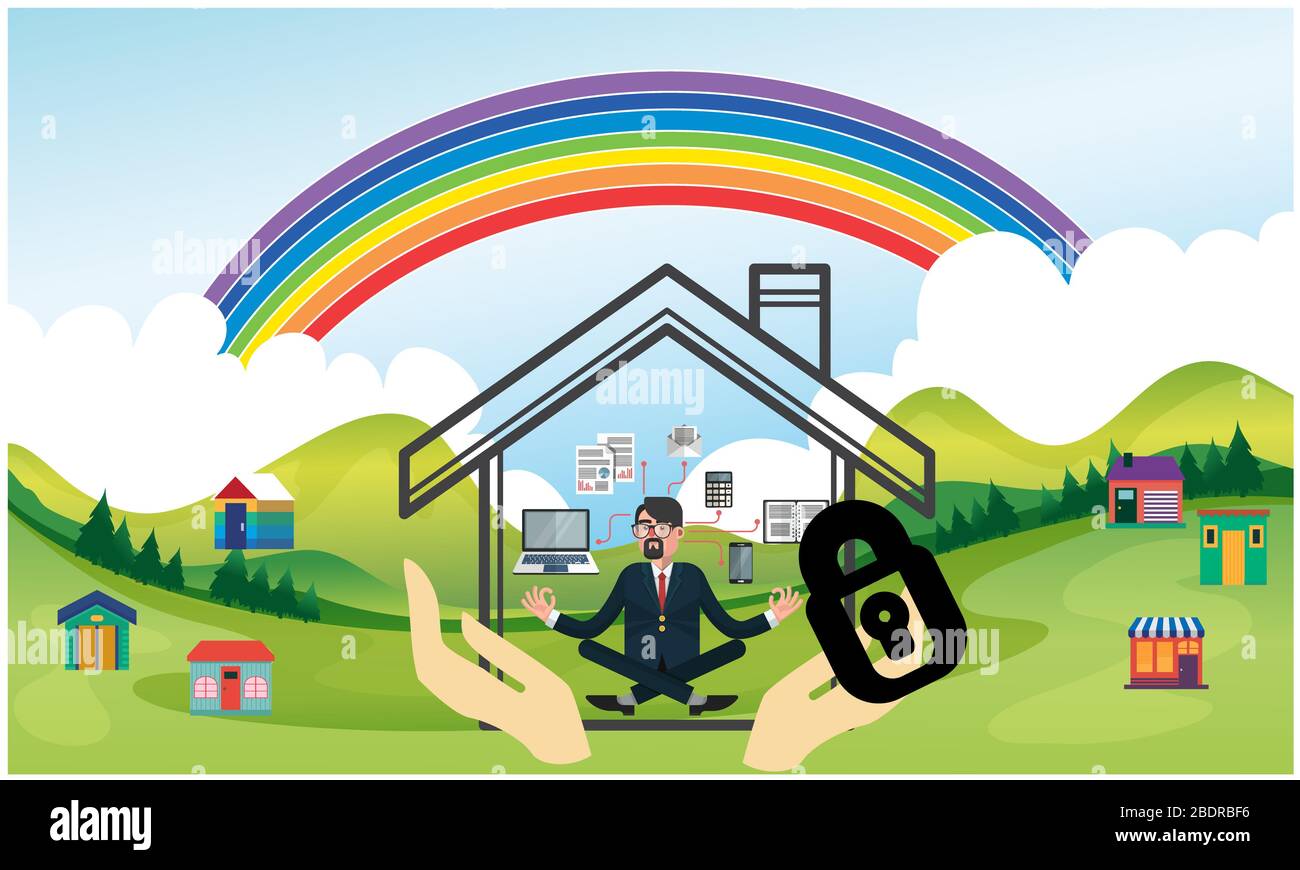 Work home during corona Cut Out Stock Images & Pictures - Alamy