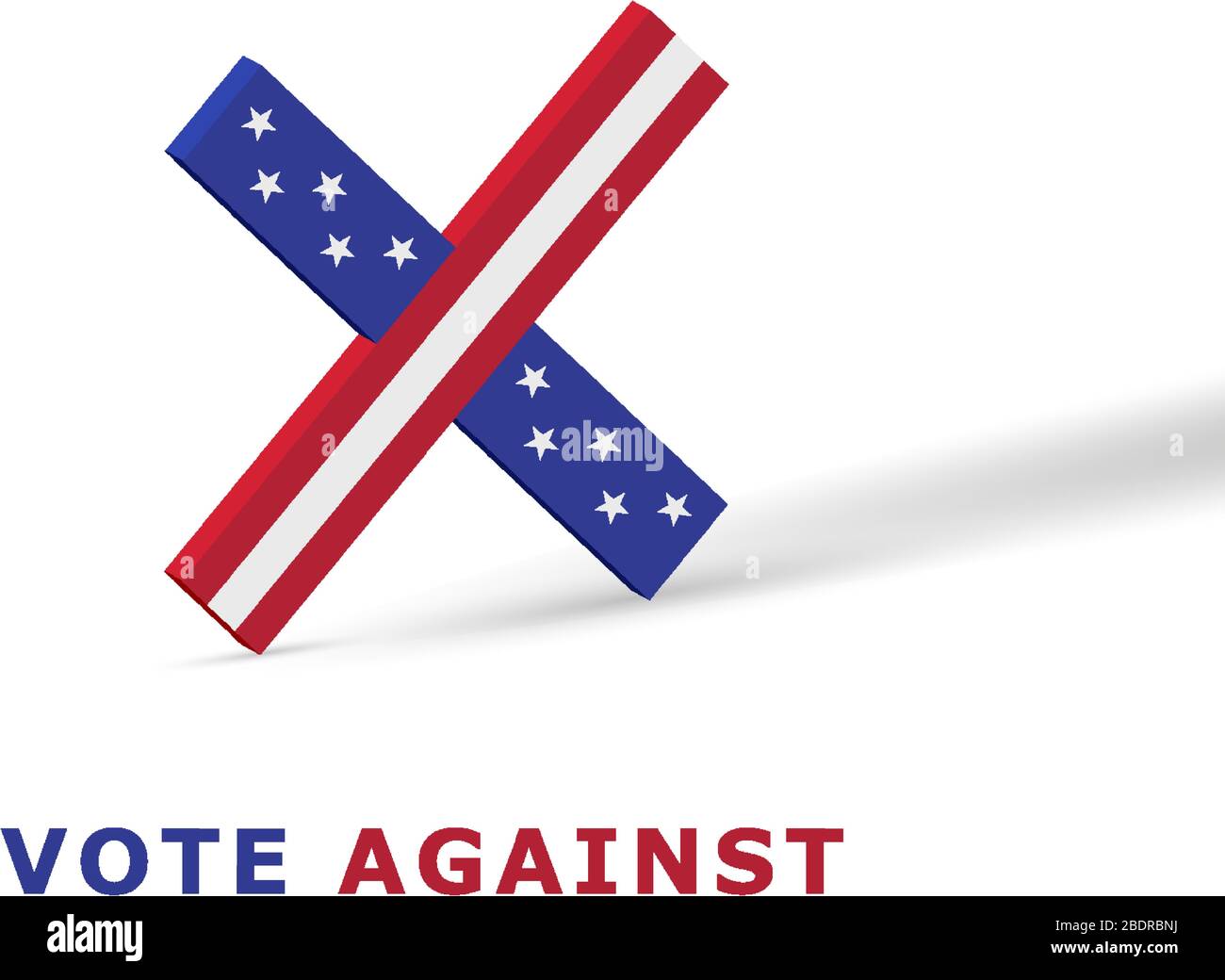 Vote against sign, 3D cross. The US presidential election 2020 ...
