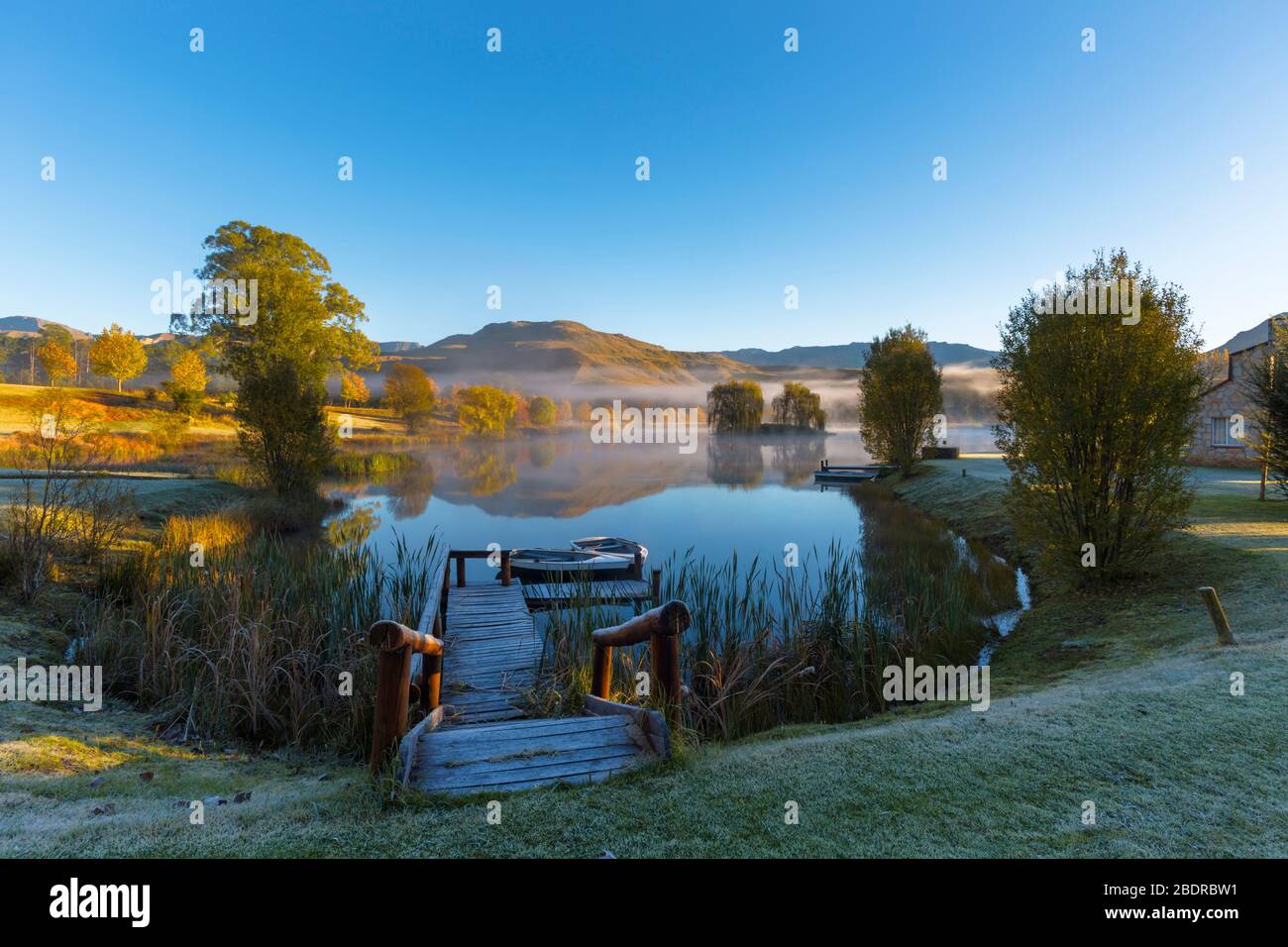 Mist on the water in the lake Stock Photo - Alamy