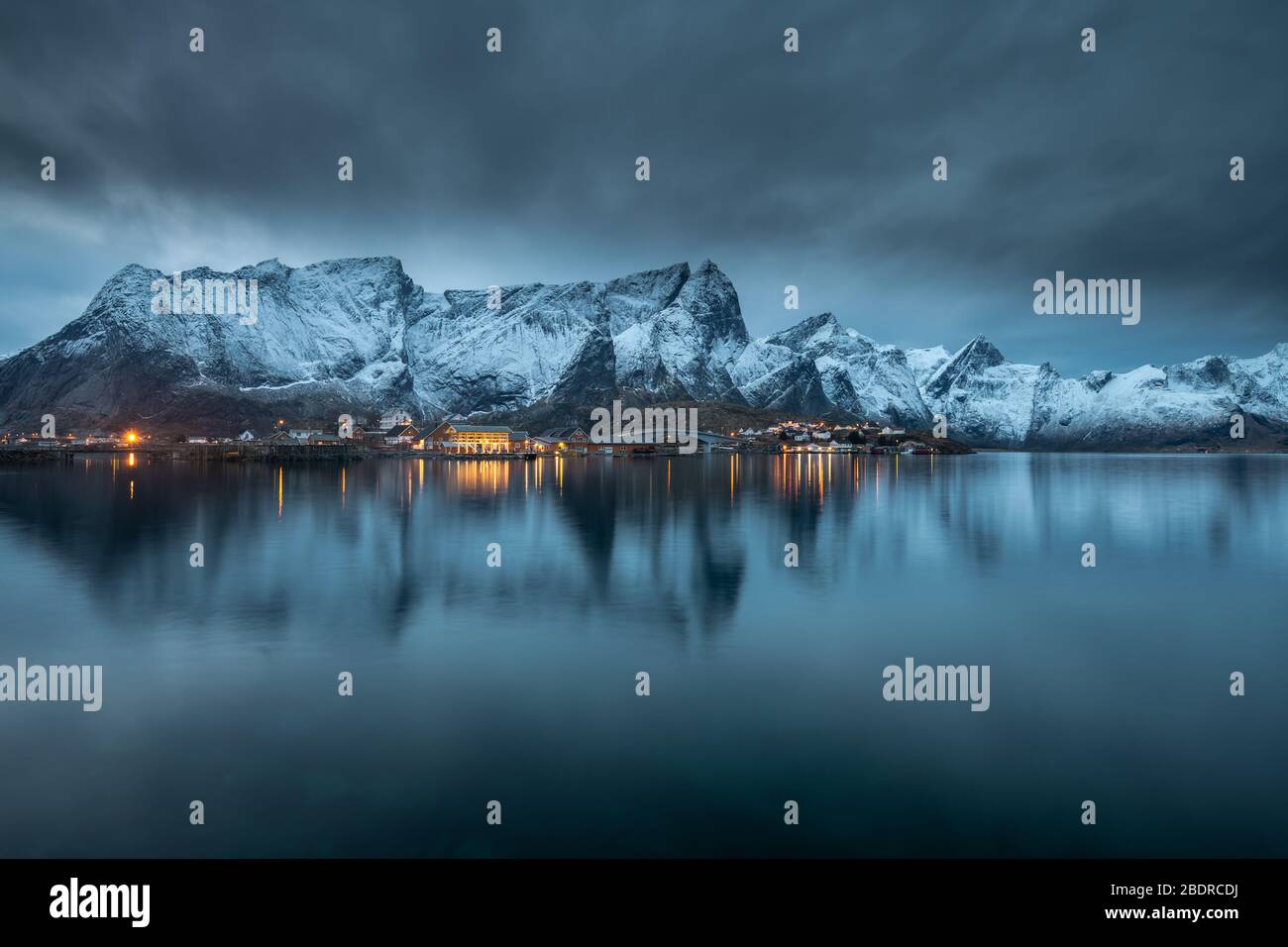 Moskenes village in Winter in Lofoten Island, Norway Stock Photo - Alamy