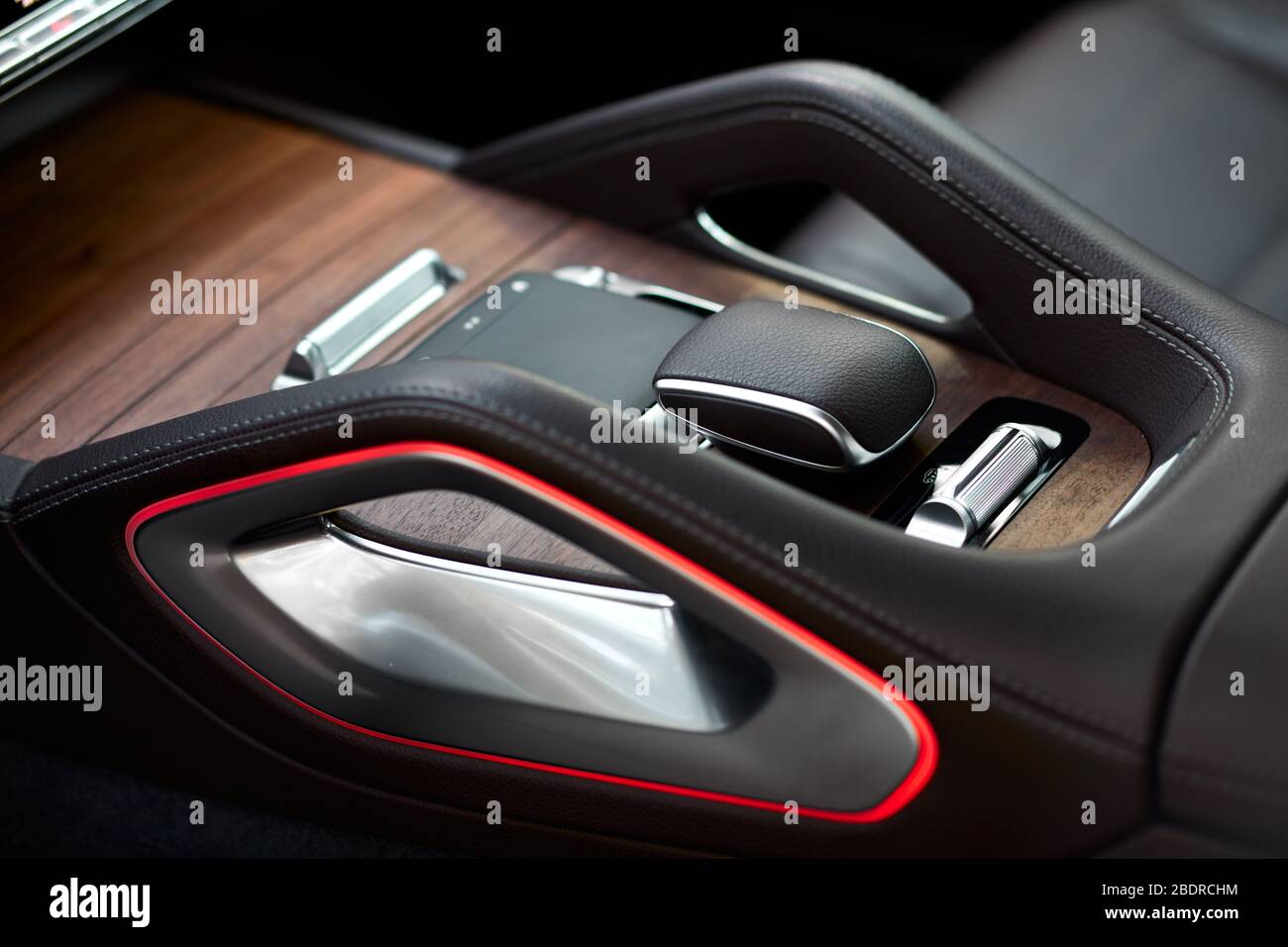 Touch control panel for multimedia system in a modern car Stock Photo ...