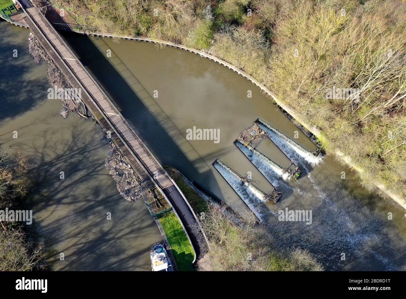 Drone image of Elthorne park canal, west London Stock Photo - Alamy