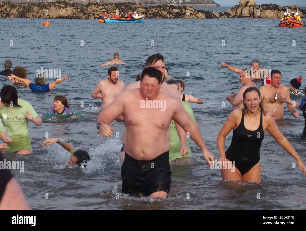 Loony Dook, bathers at North Berwick on 1 January 2020 Stock Photo - Alamy