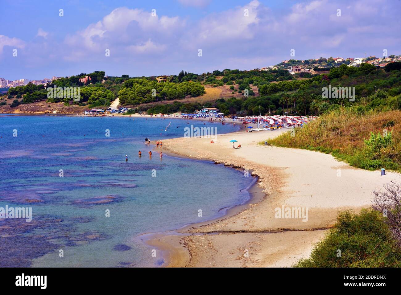 Soverato beach long sandy beach Sep 18 2019 Sciacca Sicily Stock Photo ...