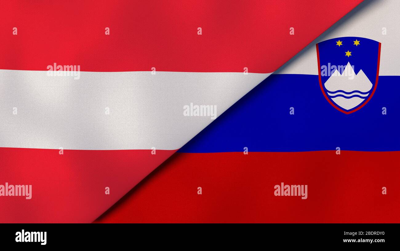 Two states flags of Austria and Slovenia. High quality business ...