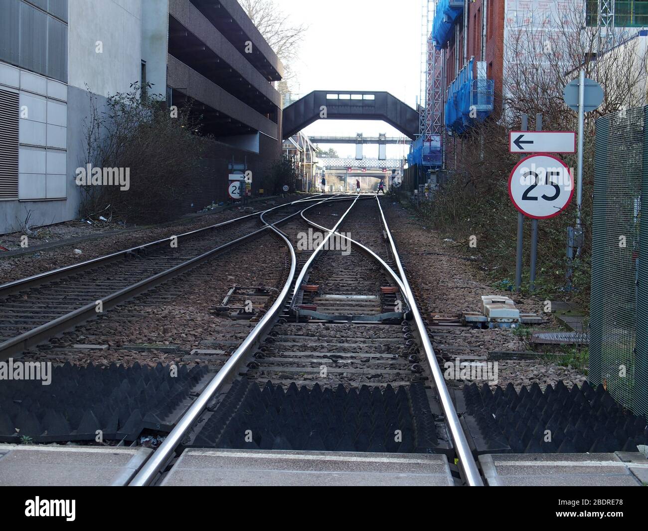 Railway Line into Lincoln Station Stock Photo - Alamy