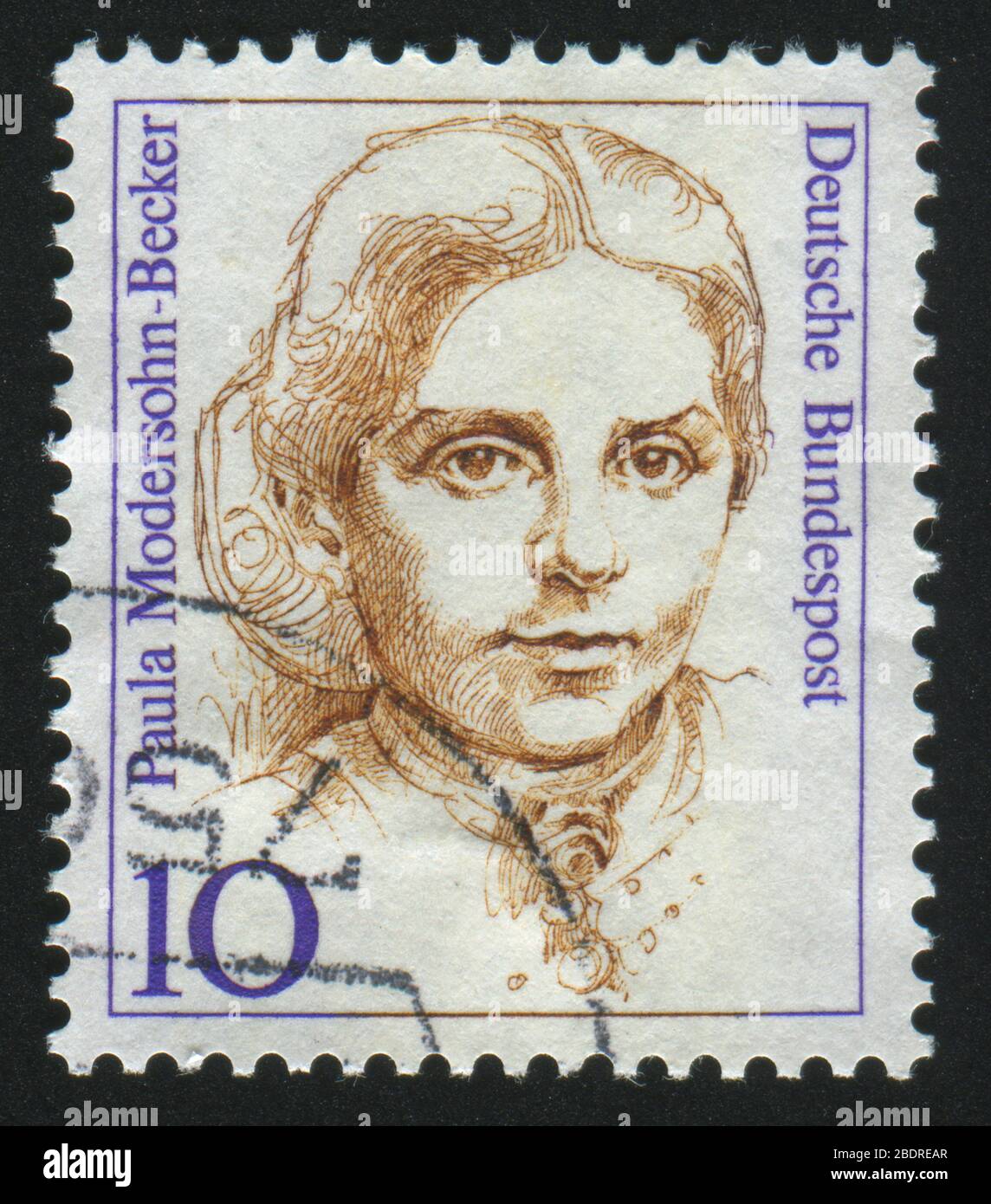 GERMANY - CIRCA 1986: stamp printed by Germany, shows portrait Paula ...