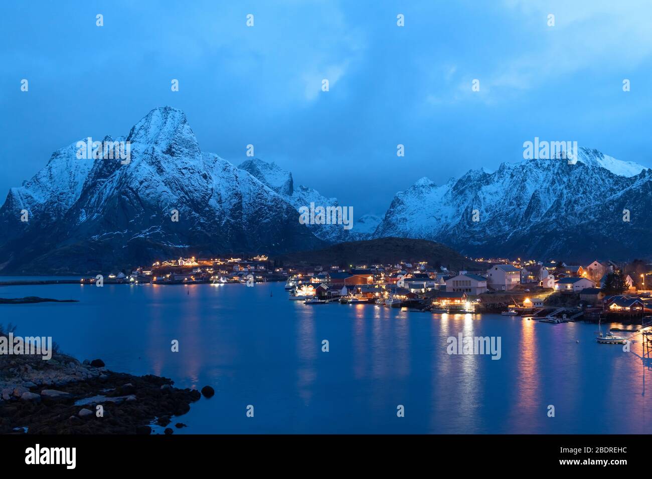 Lofoten islands aerial snow hi-res stock photography and images - Alamy