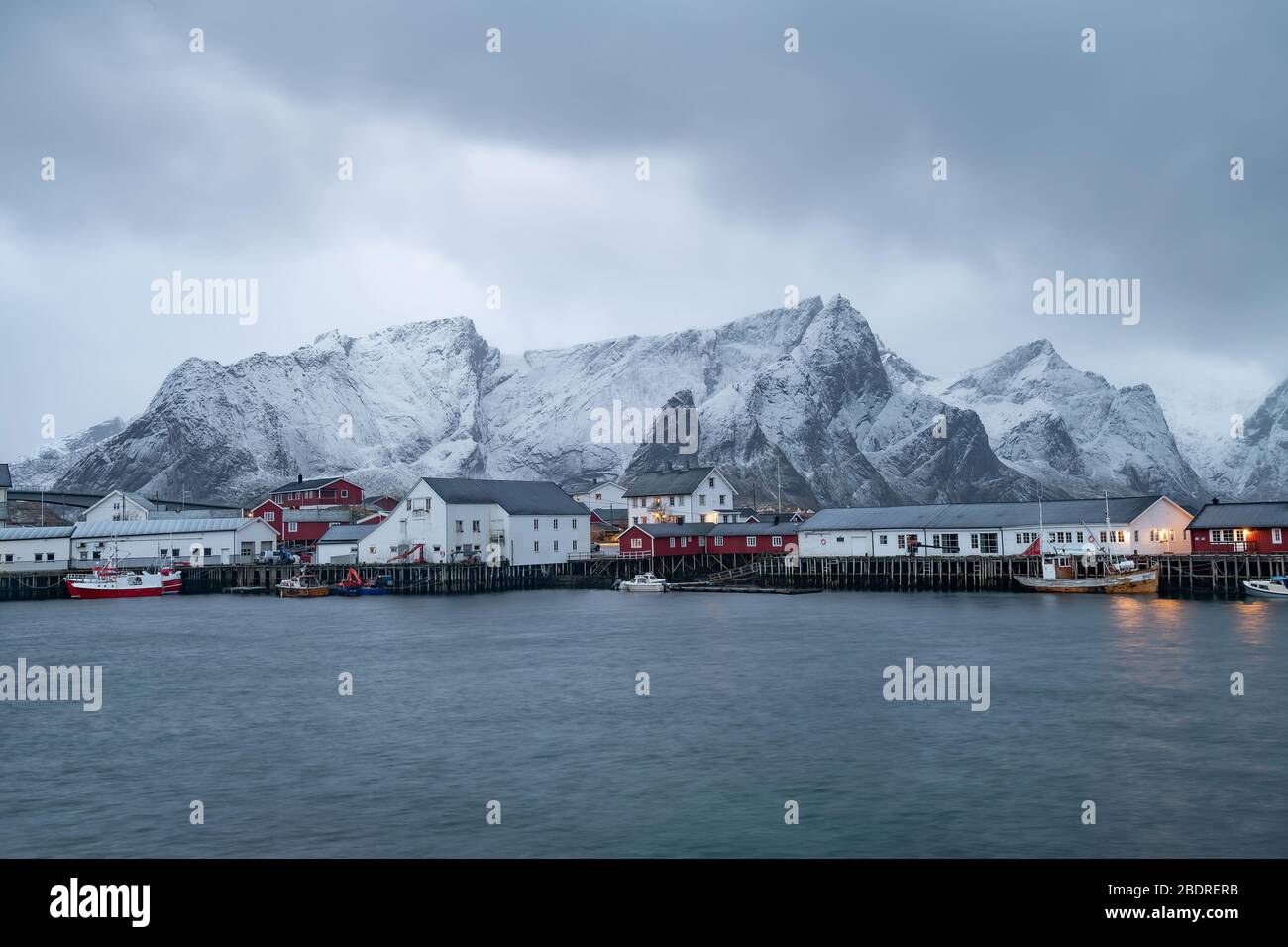 Moskenes village in Winter in Lofoten Island, Norway Stock Photo - Alamy
