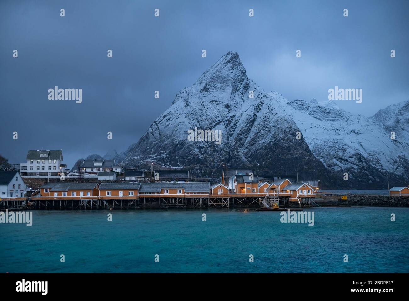 Moskenes village in Winter in Lofoten Island, Norway Stock Photo - Alamy
