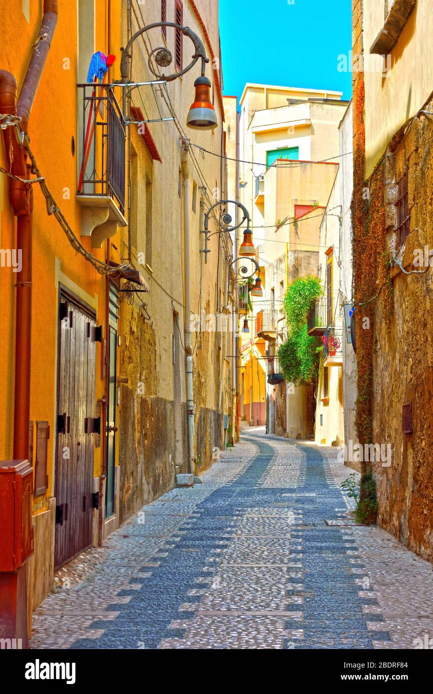 the historic center of Sciacca Sicily Italy Stock Photo - Alamy