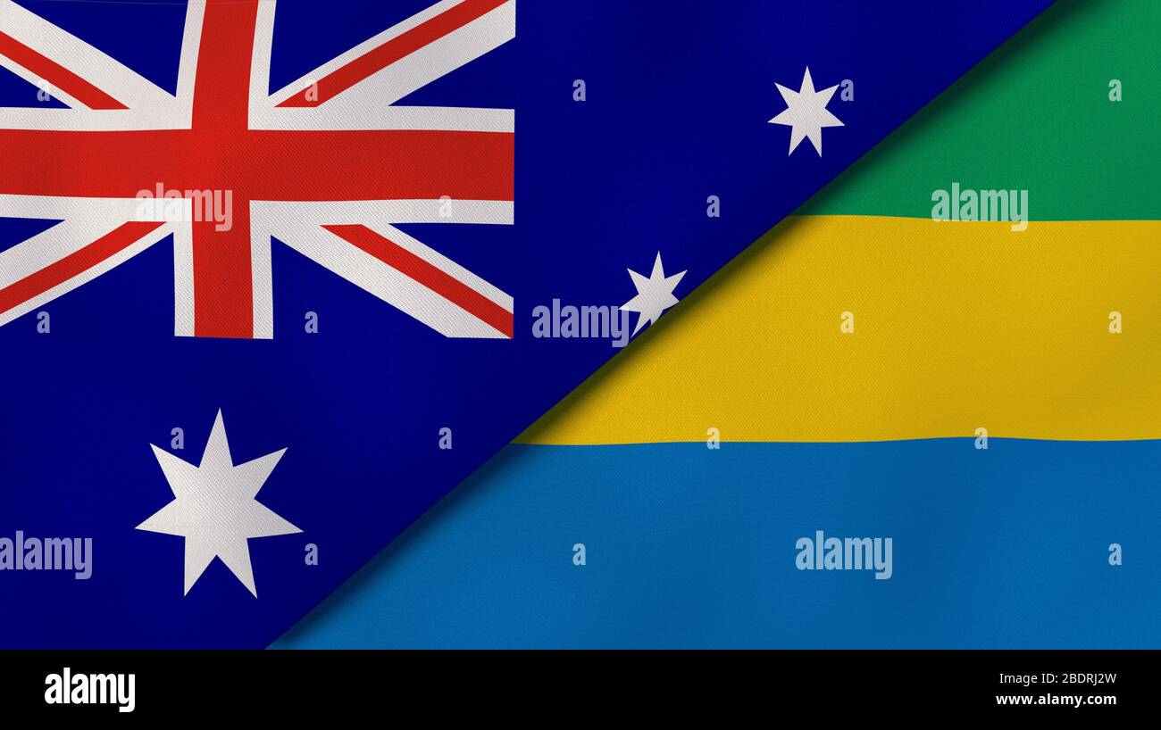 Two states flags of Australia and Gabon. High quality business ...