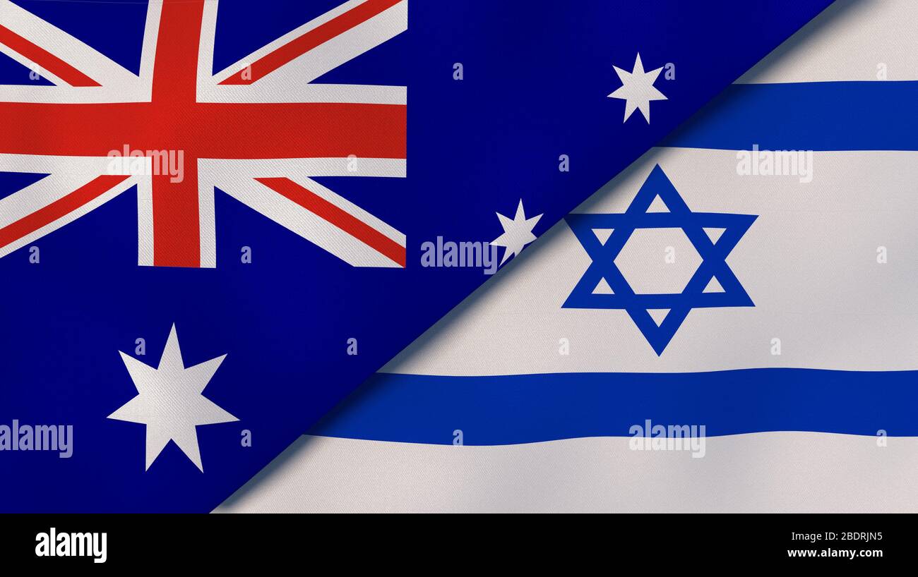 Two states flags of Australia and Israel. High quality business ...