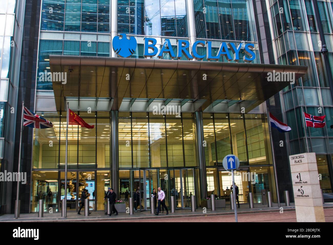 LONDON- Barclays building in Canary Wharf- headquarters on ...