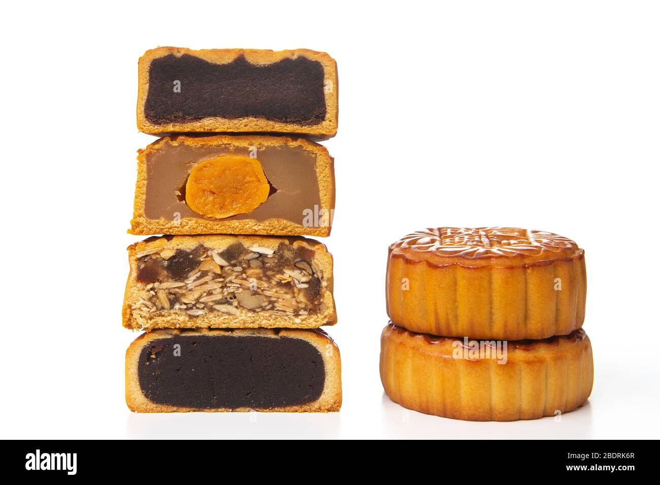 Cut the moon cake Stock Photo - Alamy