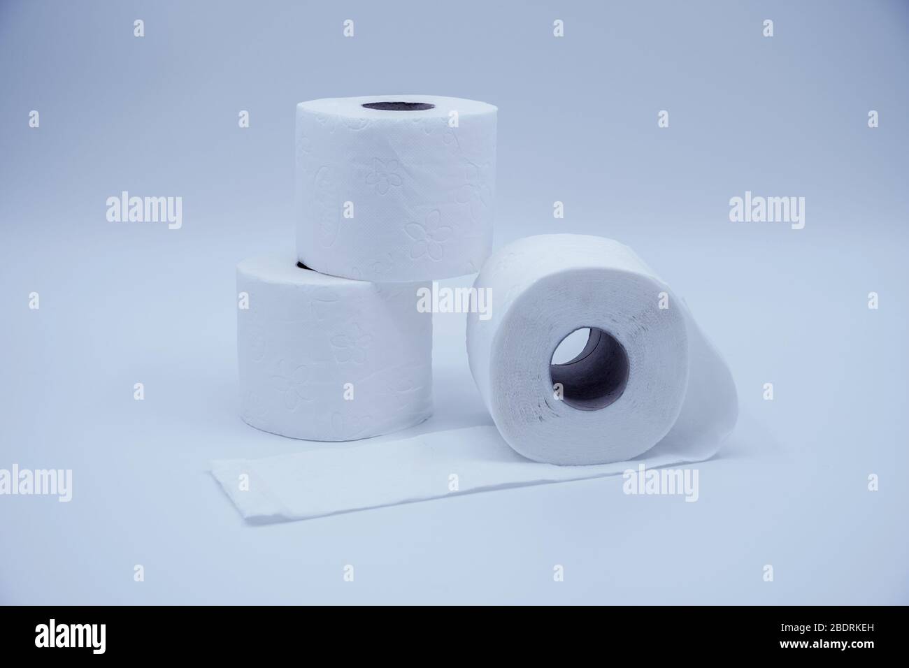 White toilet paper roll isolated on white background. Soft hygienic ...