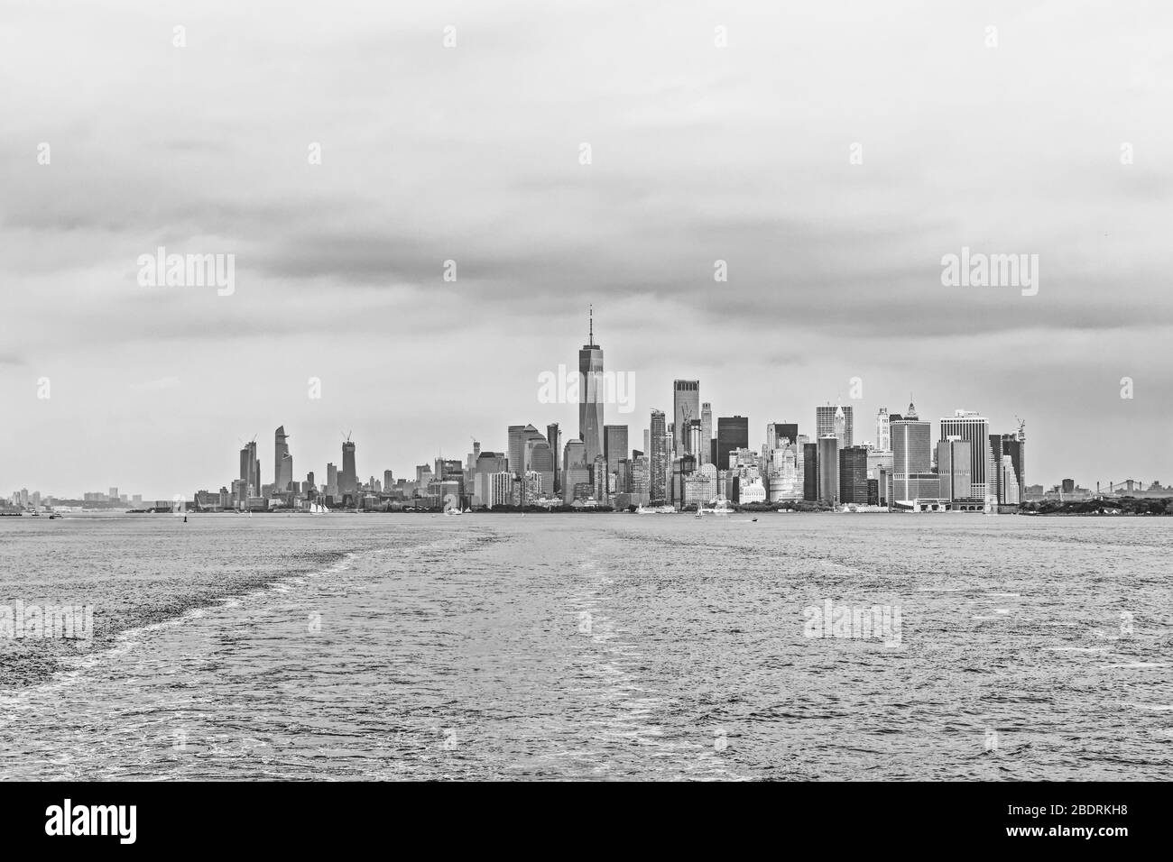 Manhattan Island panorama from the Staten Island Ferry, New York Stock ...