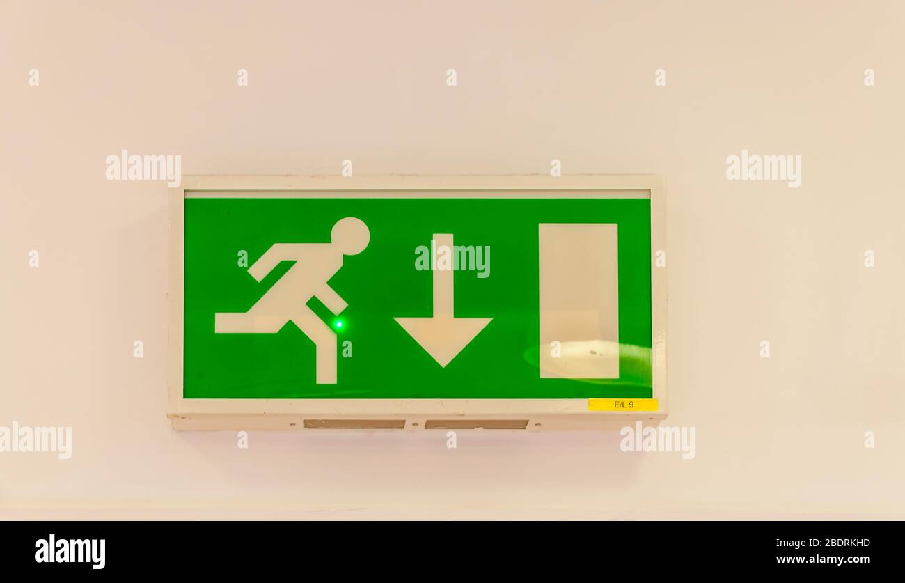 Fire Exit Green Man Running High Resolution Stock Photography and ...