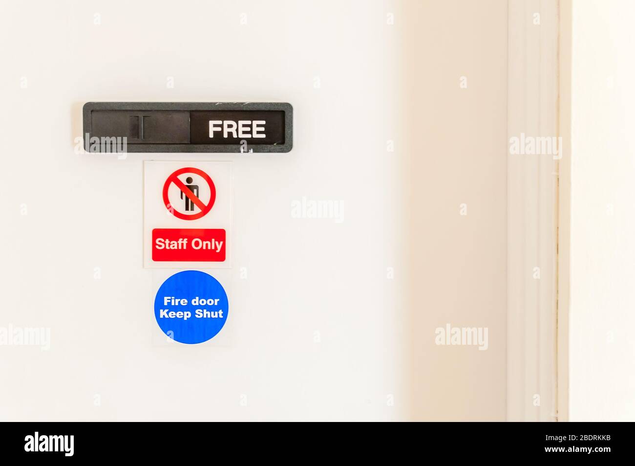 Sign staff only staff entrance hi-res stock photography and images - Alamy