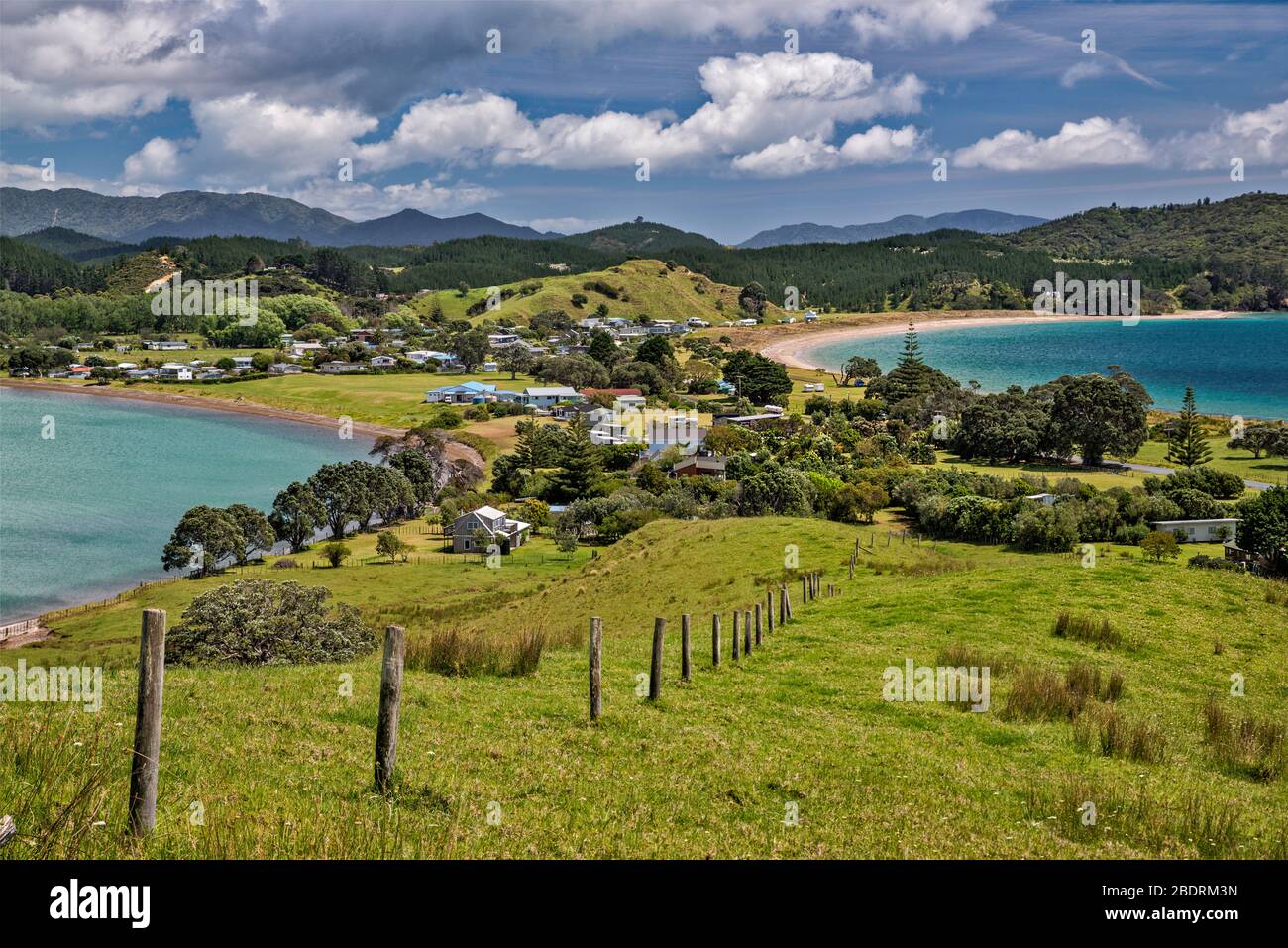 Whangaruru North village, view from Whangaruru North Road, Tuparehuia ...